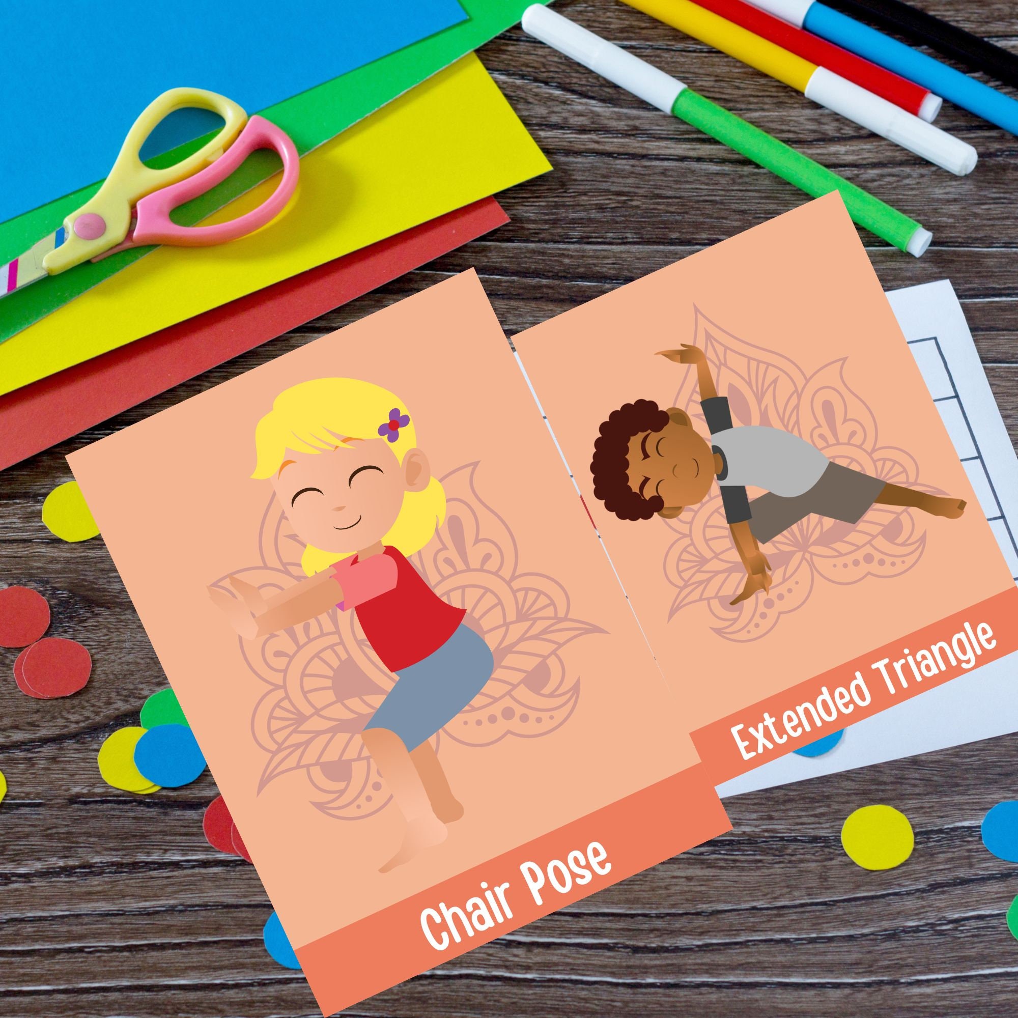 Kids Yoga Cards, Children’s Yoga Pose, Brain Breaks Flash Cards ...