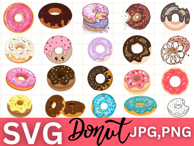 Donut SVG Bundle\ Chocolate Donut SVG\ Doughnut SVG\ Donut Clipart ...