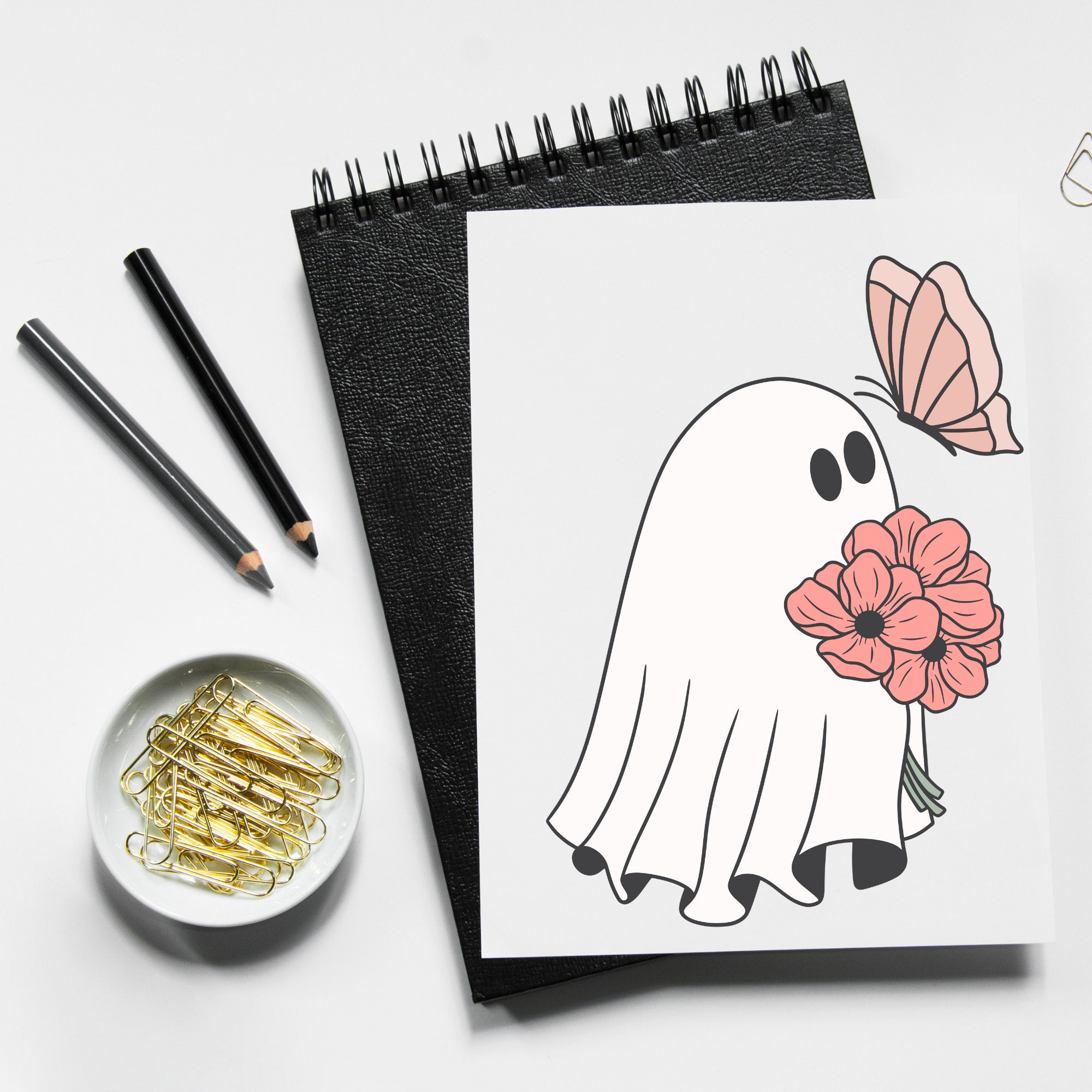 Floral Ghost Svg, Floral Ghost Png, Halloween Ghost Png, Flower Ghost ...