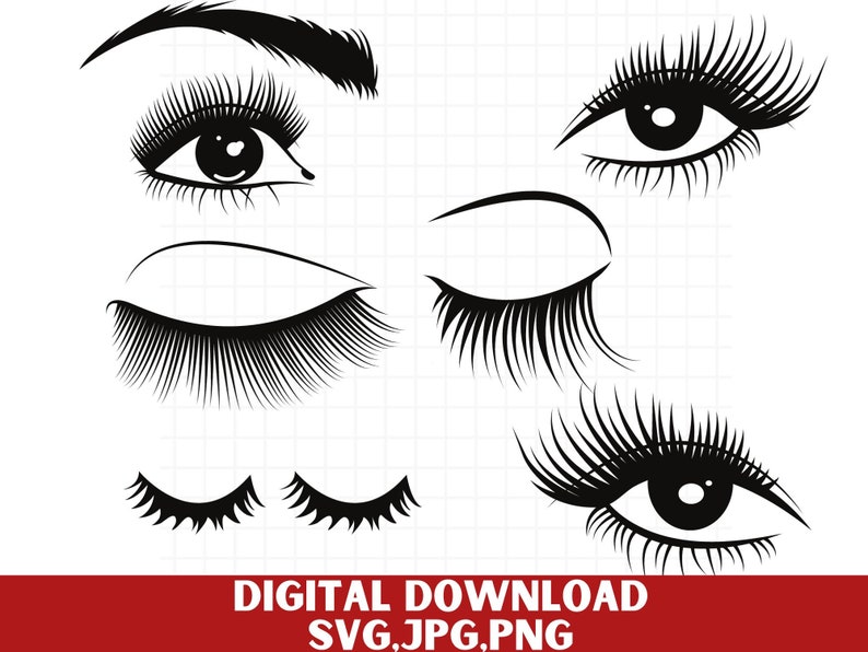 Eyelash Svg\ Eyelash and Eyebrow Svg\ Beauty Svg\ Eyelashes and ...