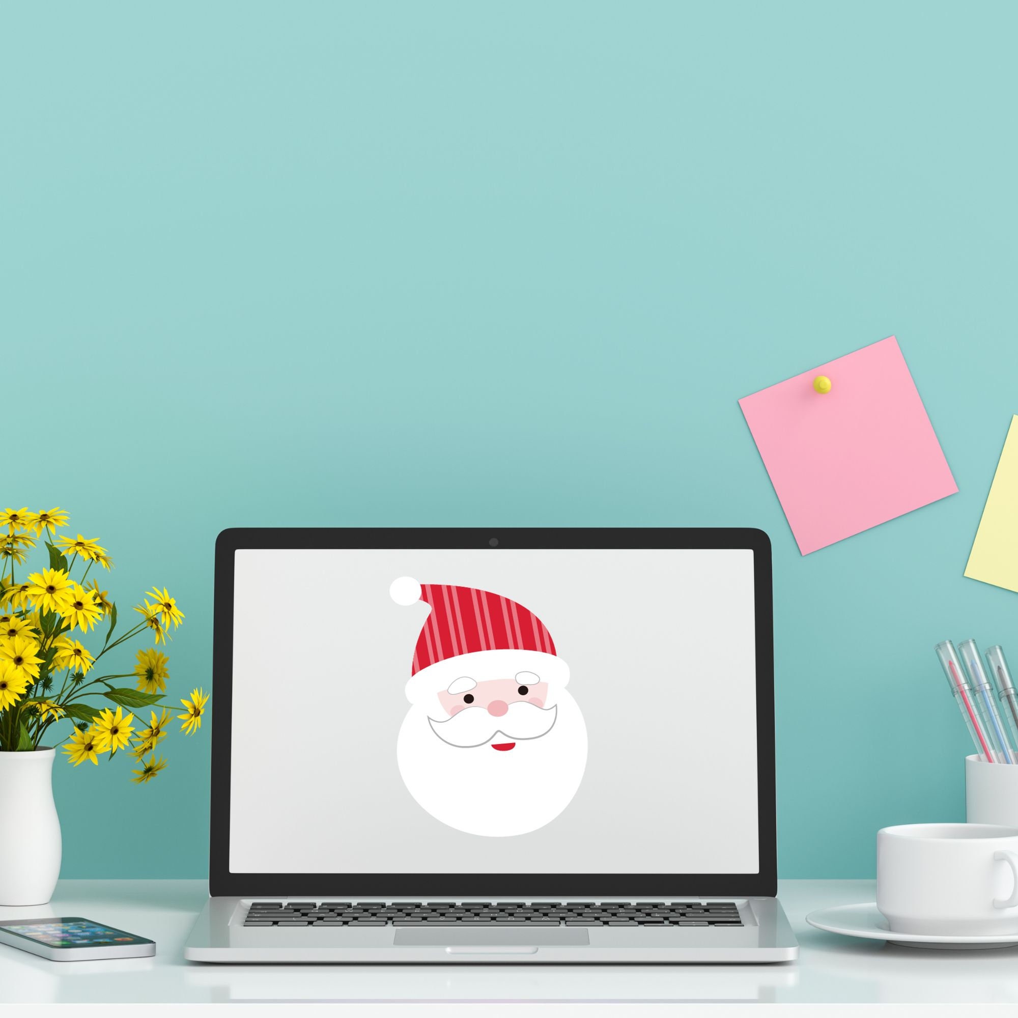 Santa Face Svg, Santa Head Svg, Santa Moustache and Beard, Santa Claus ...