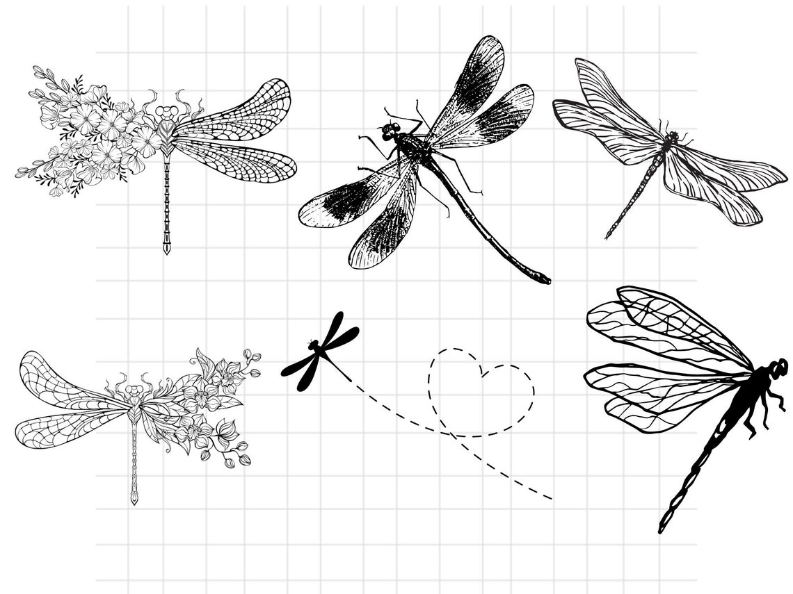 Dragonfly SVG Bundle Insect Svg Dragonfly Vector Dragonflies Wings Cut ...