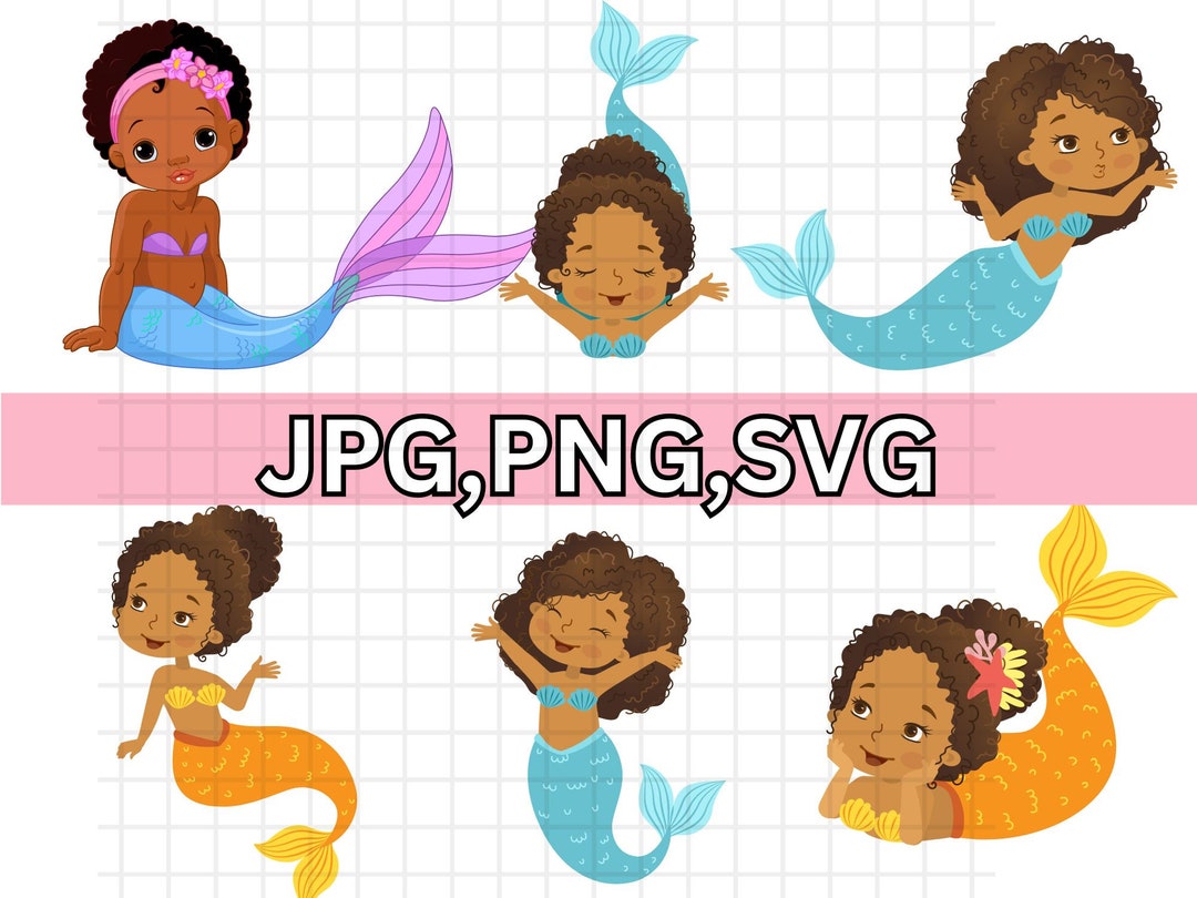 Black Afro Mermaid\ Woman Aquatic\ Creature Queen Nubian Goddess ...