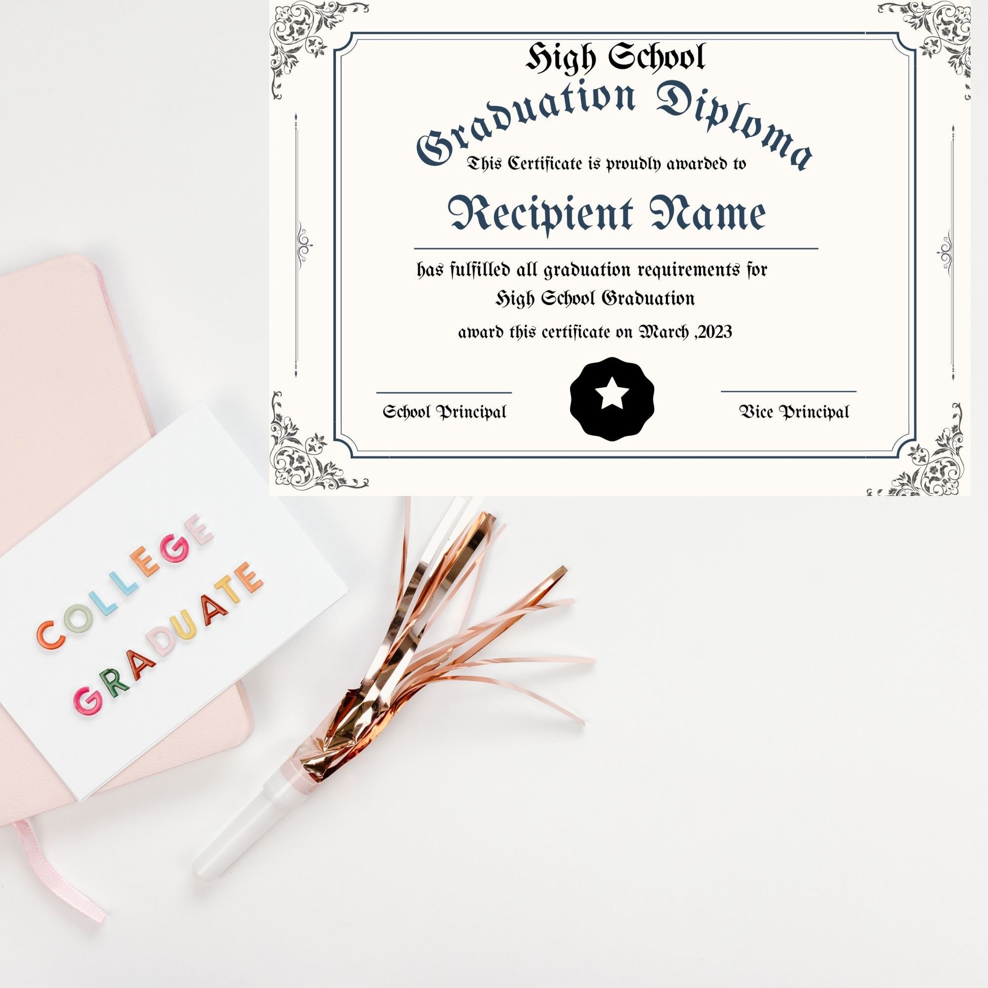 Printable Homeschool Diploma, Personalized Gift Graduation Diploma ...