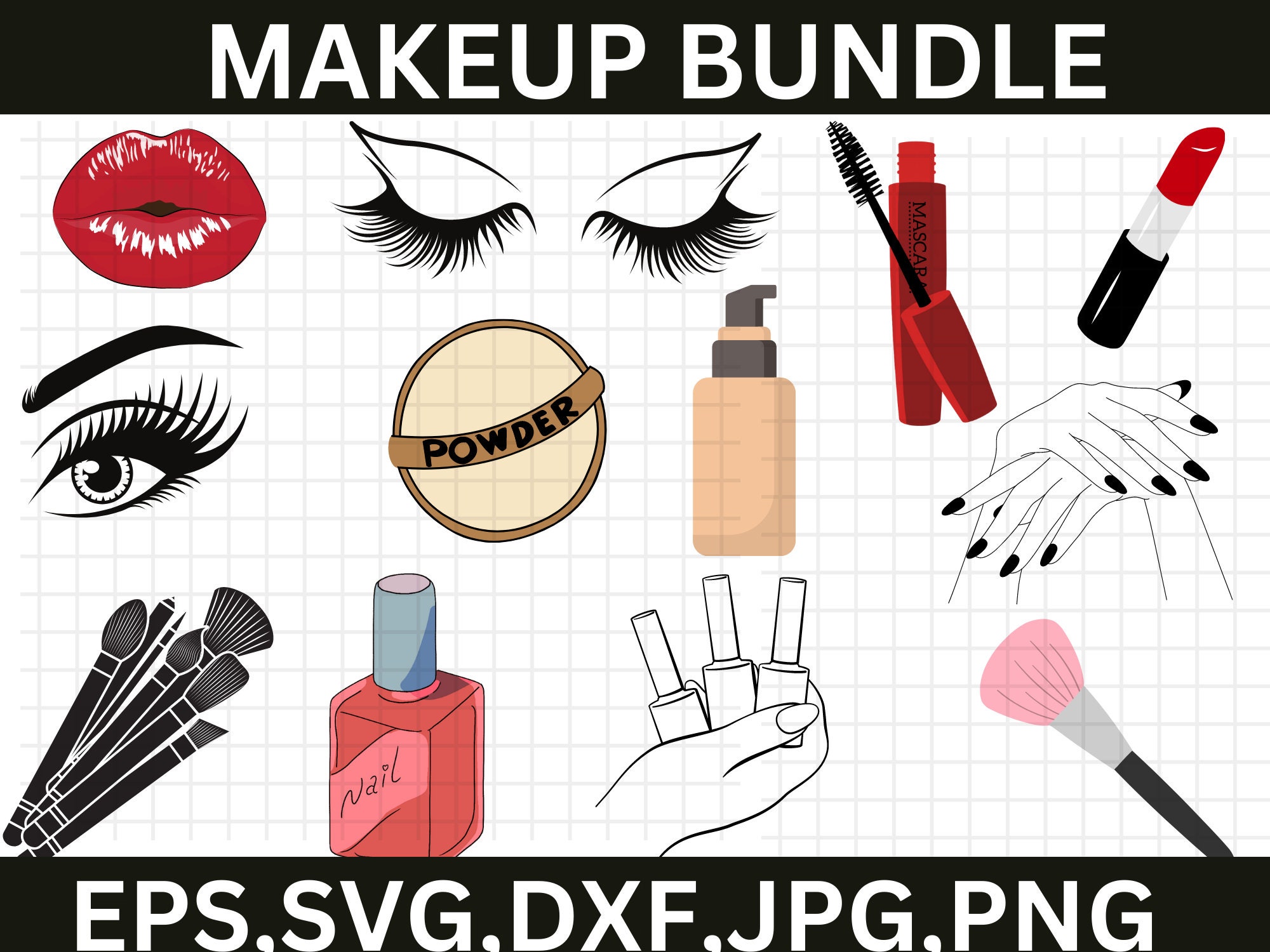 MAKEUP SVG Mua Svg File Makeup Clipart Cricut Makeup Svg Makeup Cut ...