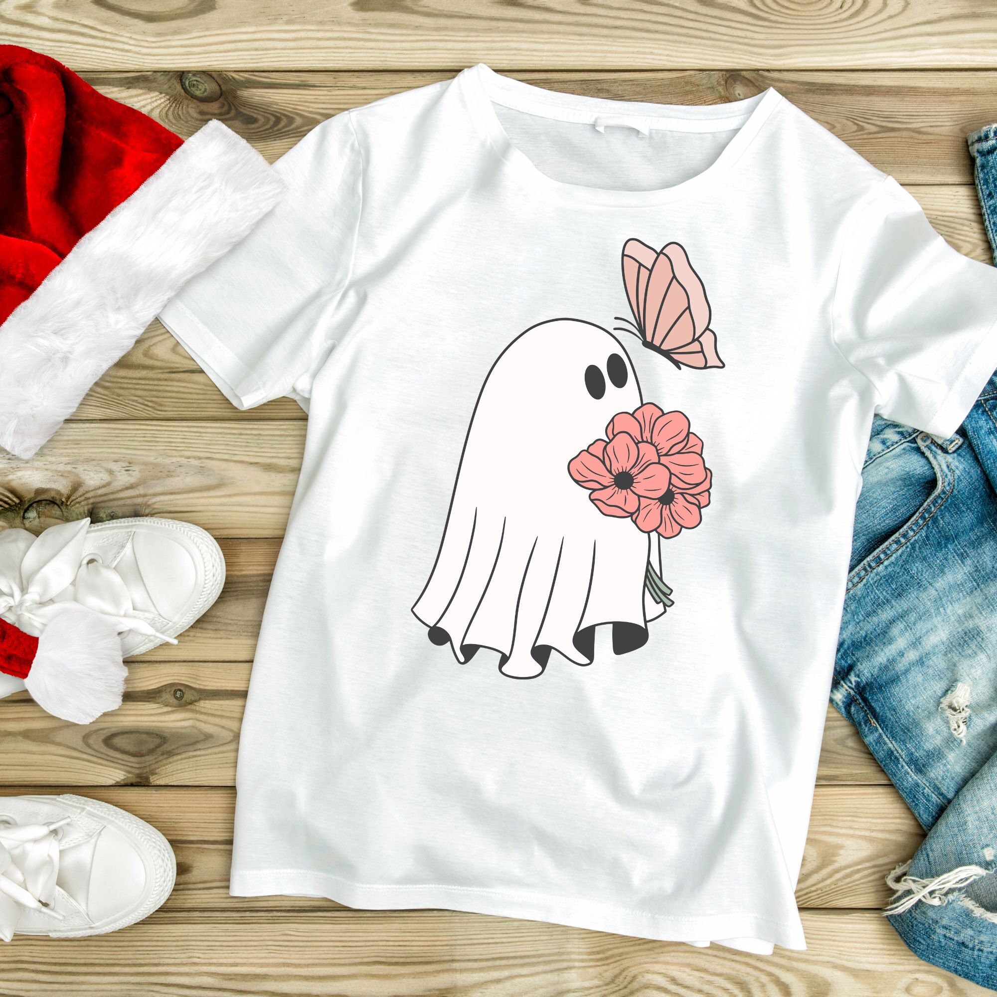 SPOOKY DAISY GHOST Svg Cute Halloween Ghost Svg Halloween Svg Design ...