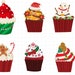 Christmas Cupcakes Clipart Festive Christmas Cupcakes Food Clip Art Set ...