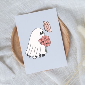 SPOOKY DAISY GHOST Svg\ Cute Halloween Ghost Svg\ Halloween Svg Design ...