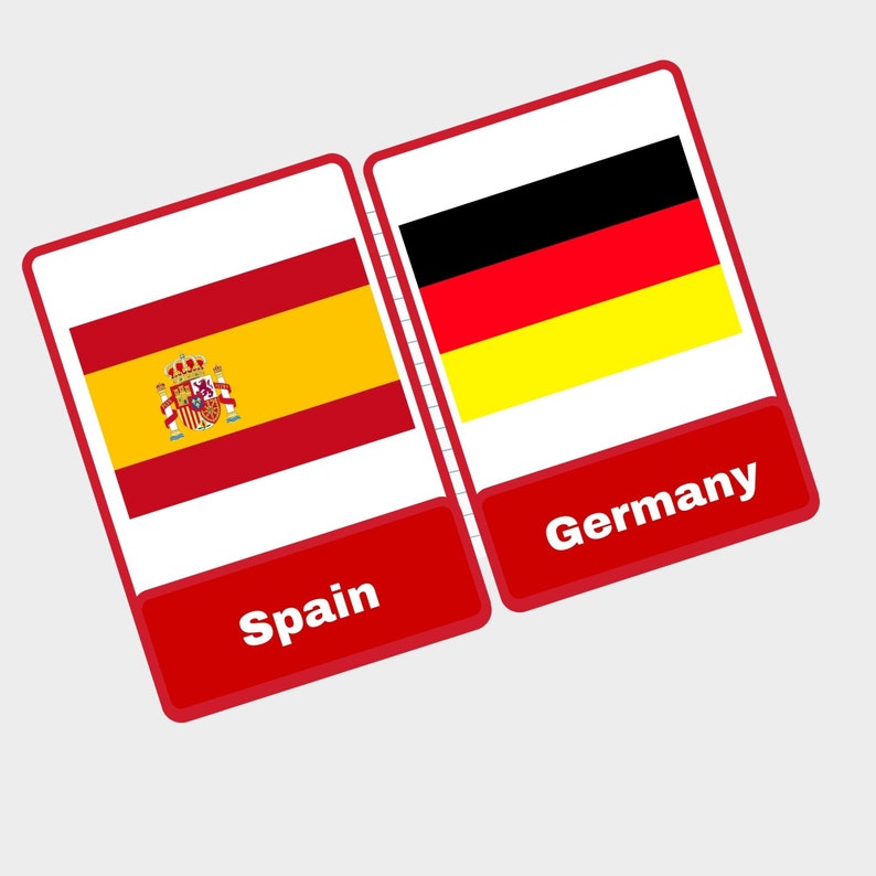 World Country Flags Flash Cards/ Instant Download/ Educational Learning ...