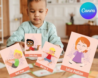 Kids Yoga Cards, Children’s Yoga Pose, Brain Breaks Flash Cards ...
