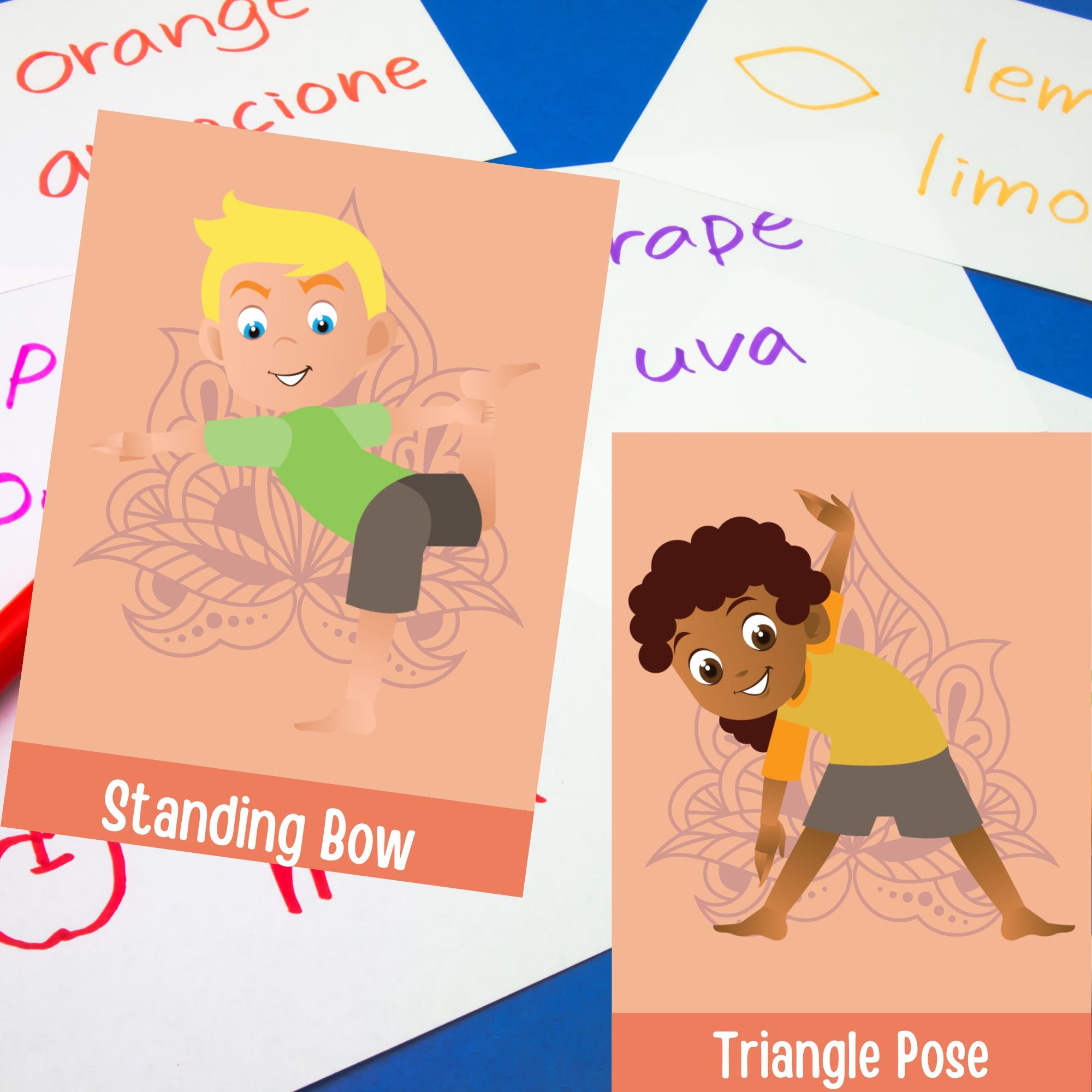 Kids Yoga Cards, Children’s Yoga Pose, Brain Breaks Flash Cards ...