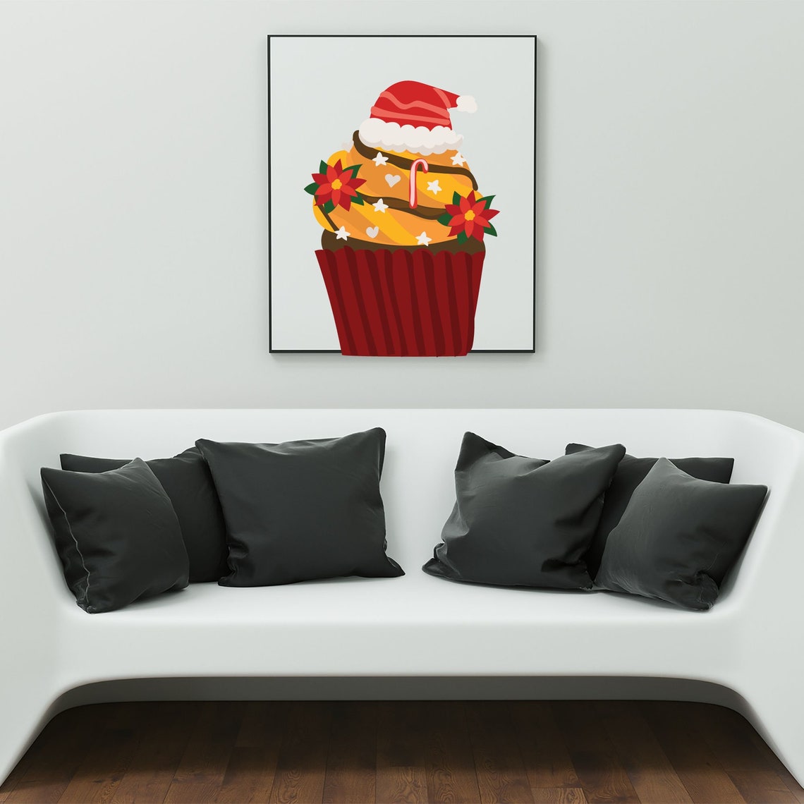 Christmas Cupcakes Clipart Festive Christmas Cupcakes Food Clip Art Set ...