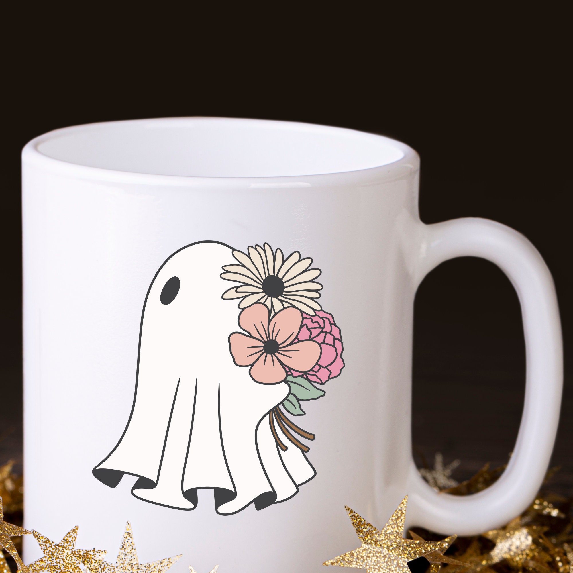 Floral Ghost Svg, Floral Ghost Png, Halloween Ghost Png, Flower Ghost ...