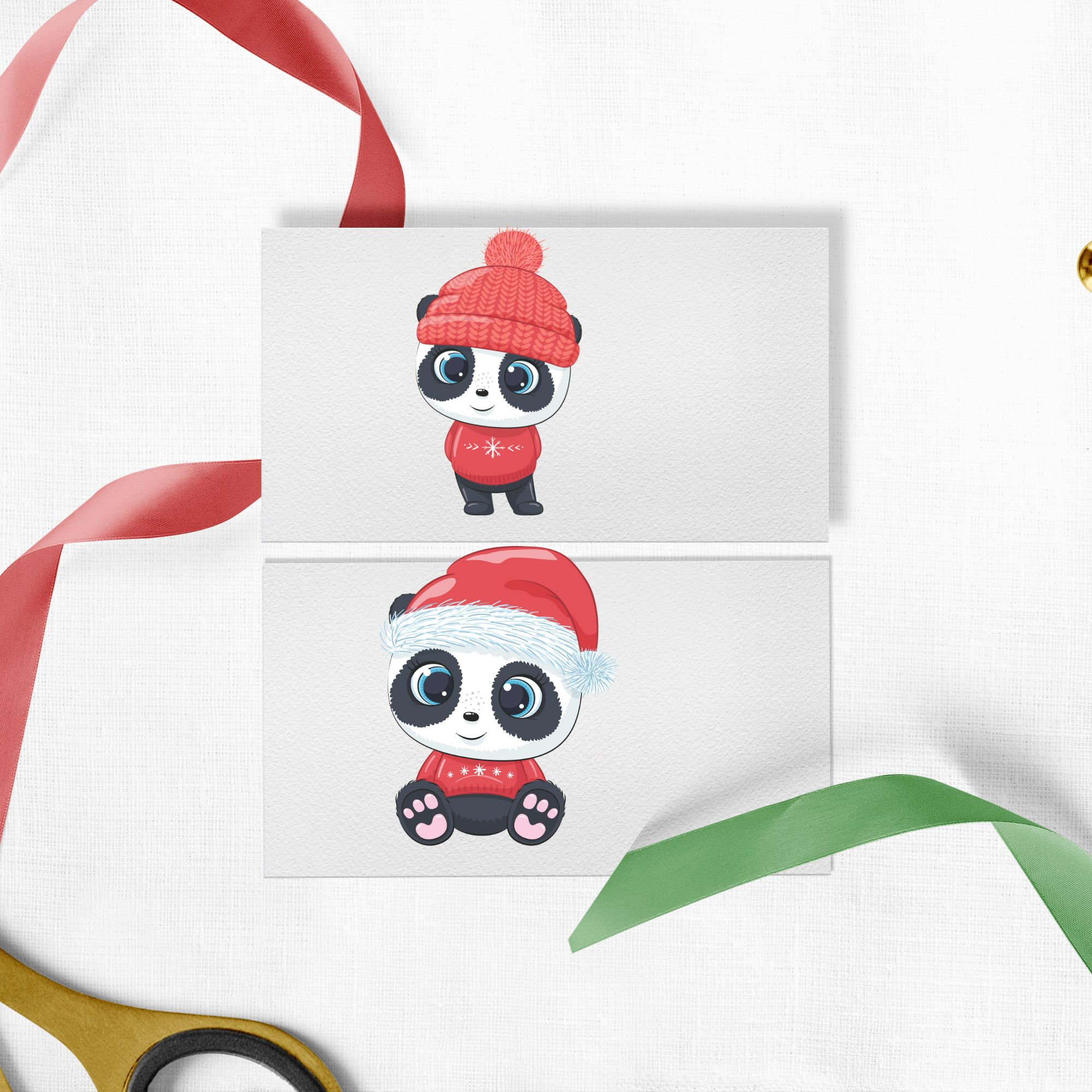 Christmas Panda Clipart Panda Bear Clipart Holiday Panda Clipart ...