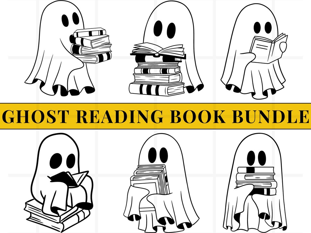 Funny Book Lover Halloween PNG, Cute Ghost Book Nerd, Ghost Halloween ...