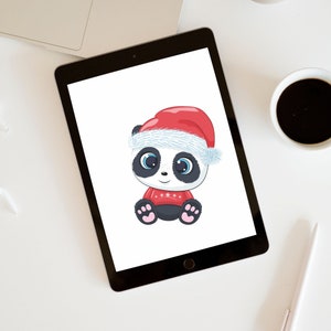 Christmas Panda Clipart\ Panda Bear Clipart\ Holiday Panda Clipart ...