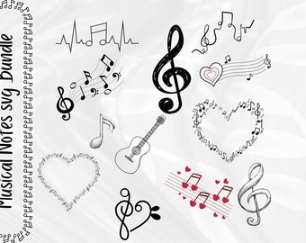 MUSIC NOTES SVG, Music Notes Bundle Svg, Music Notes Clipart , Music ...