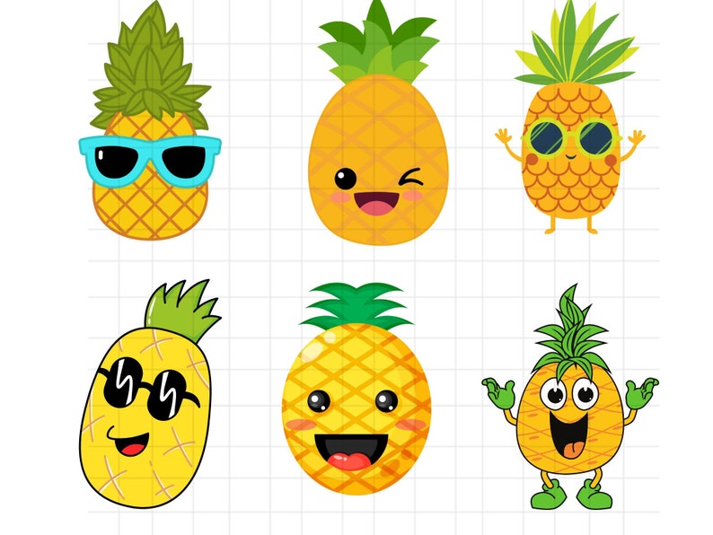 Pineapple Clipart\ Cartoon Fruit PNG\ Healthy Food\ Pineapple PNG ...