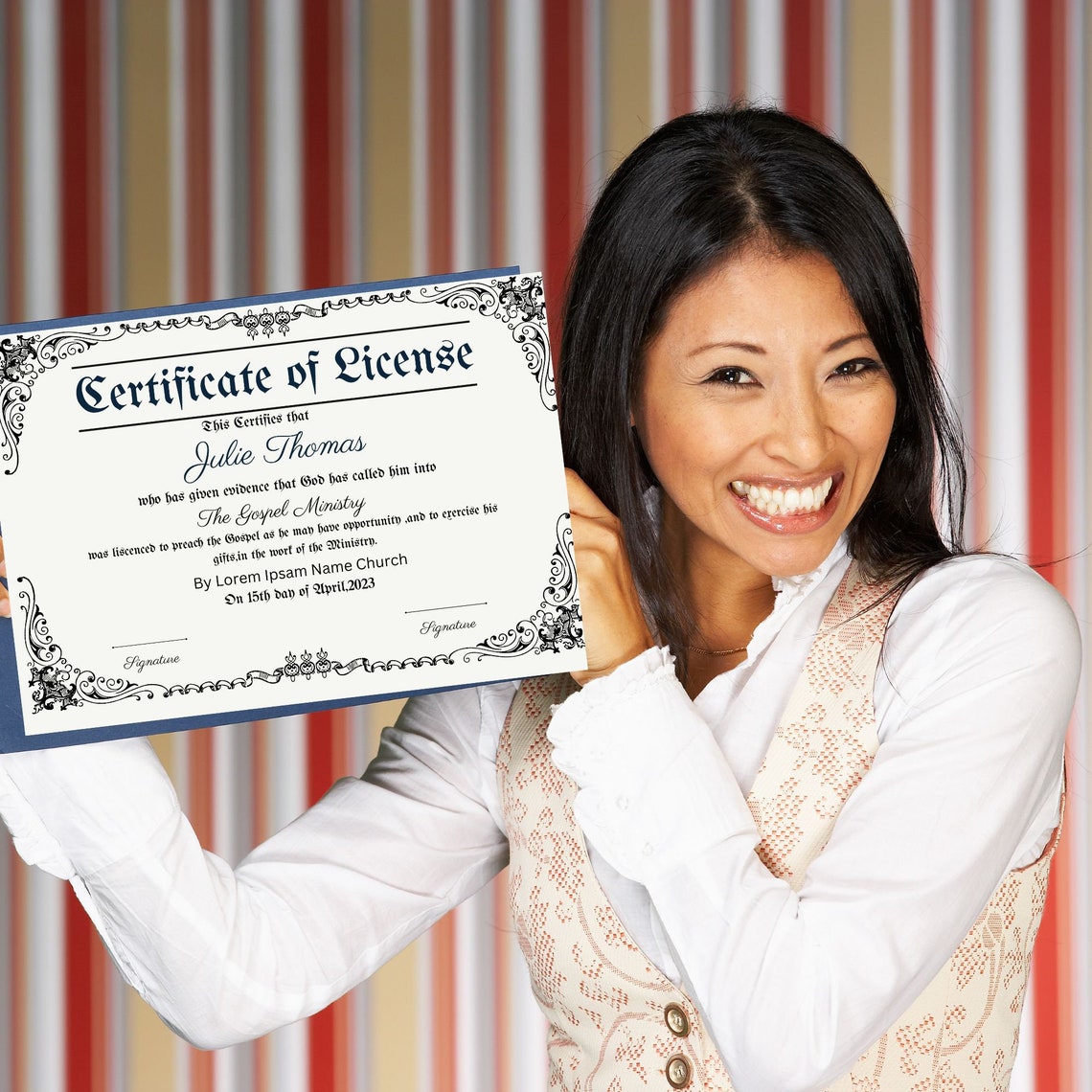 Editable License to Preach Template, Printable Certificate of License ...