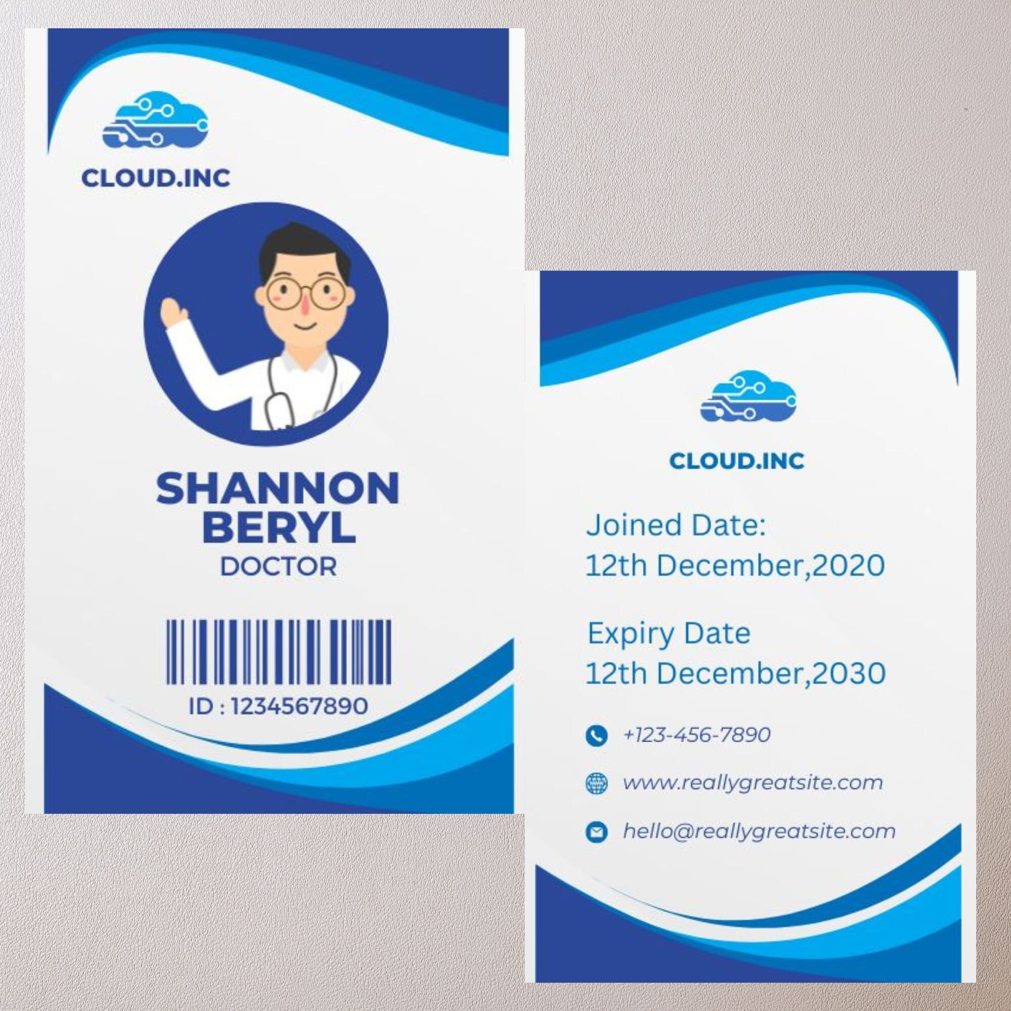 Doctor ID Badge Editable Hospital Staff ID Doctor Badge Instant ...