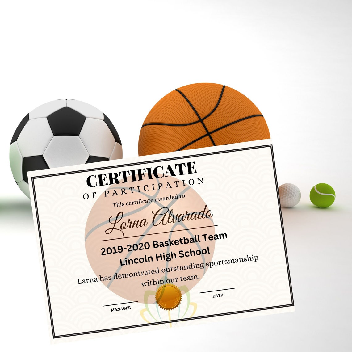 Editable Basketball Certificate Template Printable Certificate Template ...