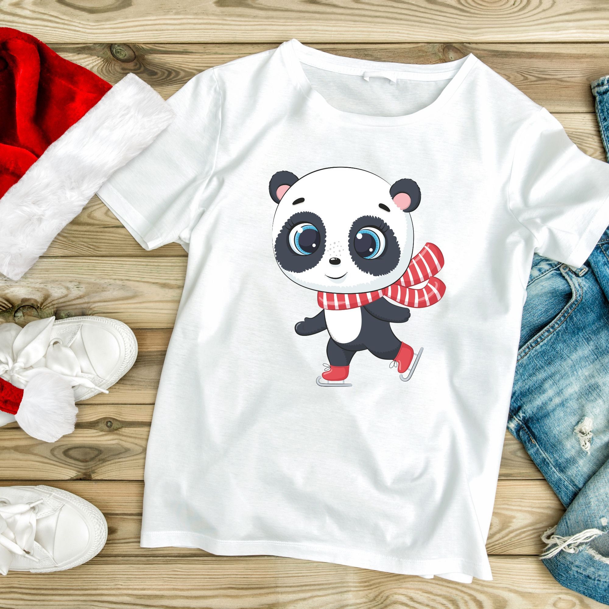 Christmas Panda Clipart Panda Bear Clipart Holiday Panda Clipart ...