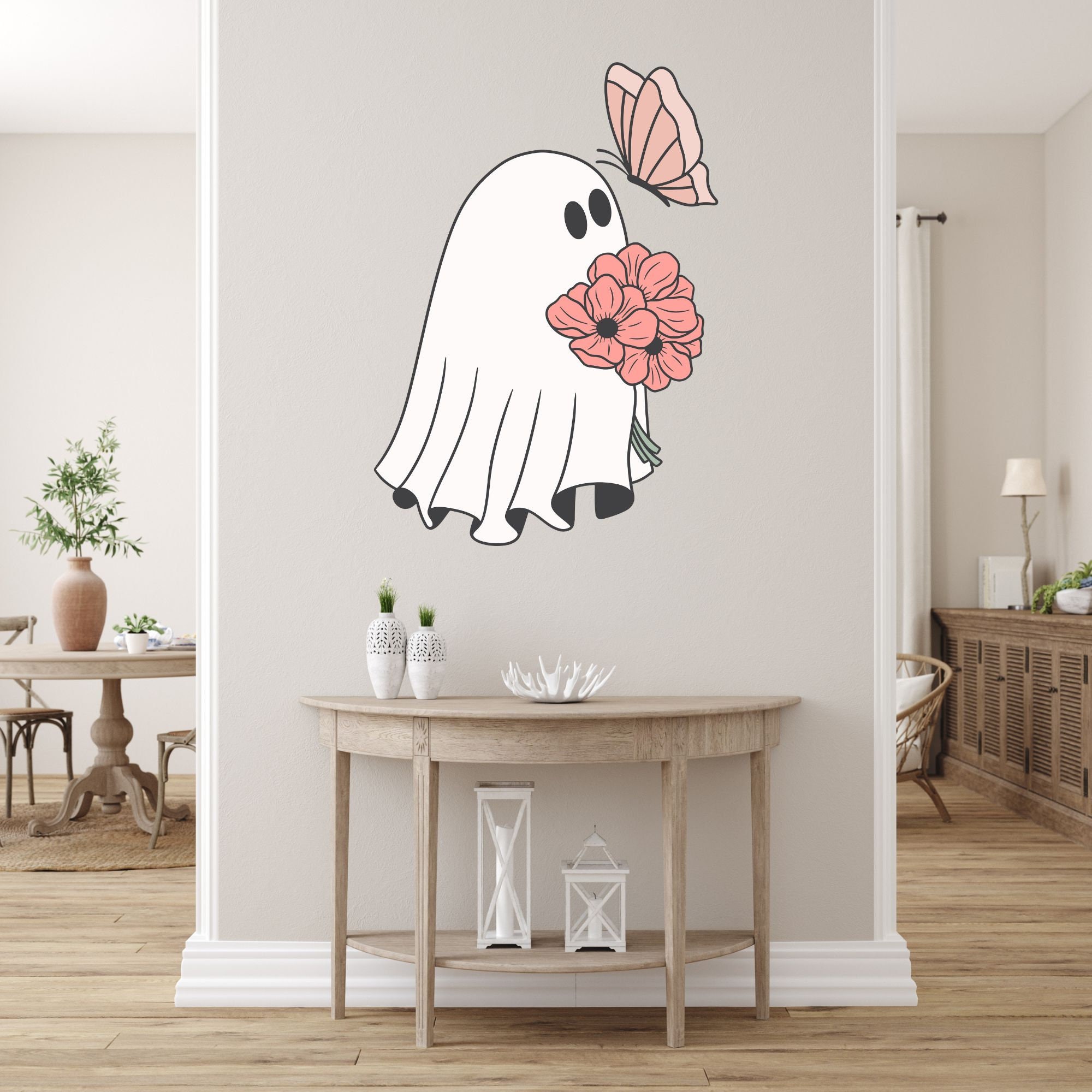 SPOOKY DAISY GHOST Svg\ Cute Halloween Ghost Svg\ Halloween Svg Design ...