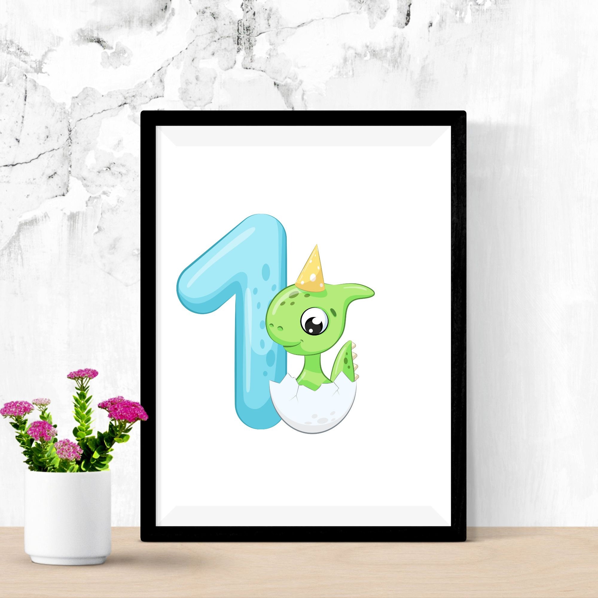 Dinosaur Theme Birthday Party Spots and Spikes Numbers Dinosaur T Rex ...