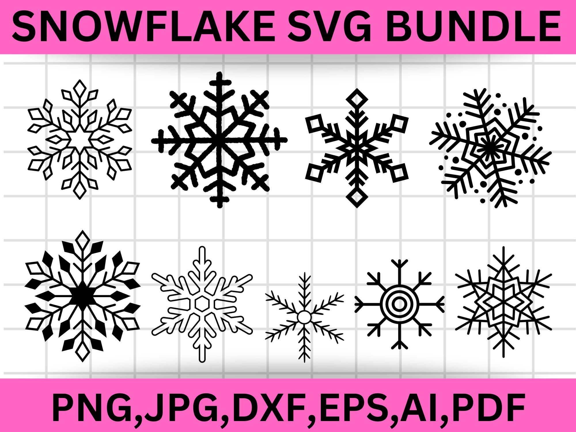 Snowflakes Svg, Snowflake Svg Bundle, Christmas Winter Svg, Snowflake ...