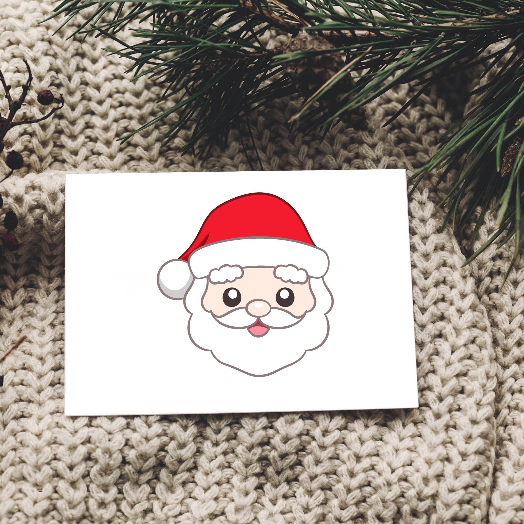 Santa Face Svg, Santa Head Svg, Santa Moustache and Beard, Santa Claus ...