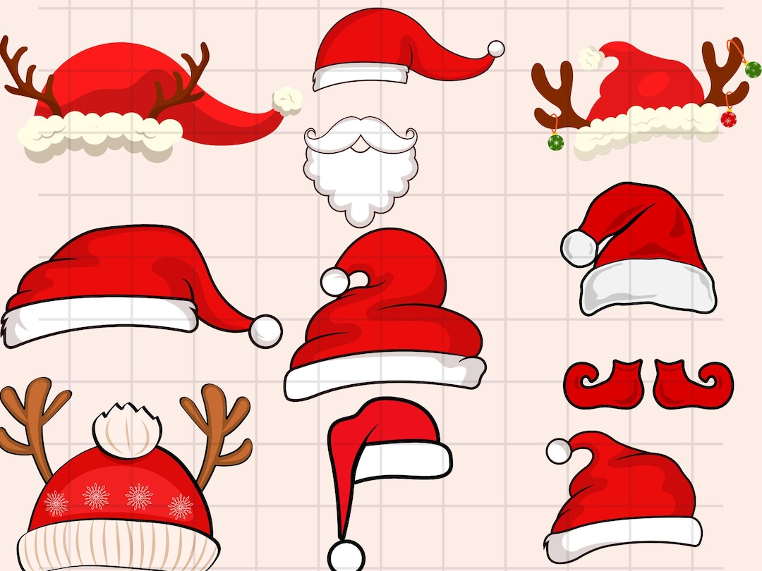 Santa Hat Svg Bundle\ Christmas SVG\ Santa Hat Silhouette\ Christmas ...