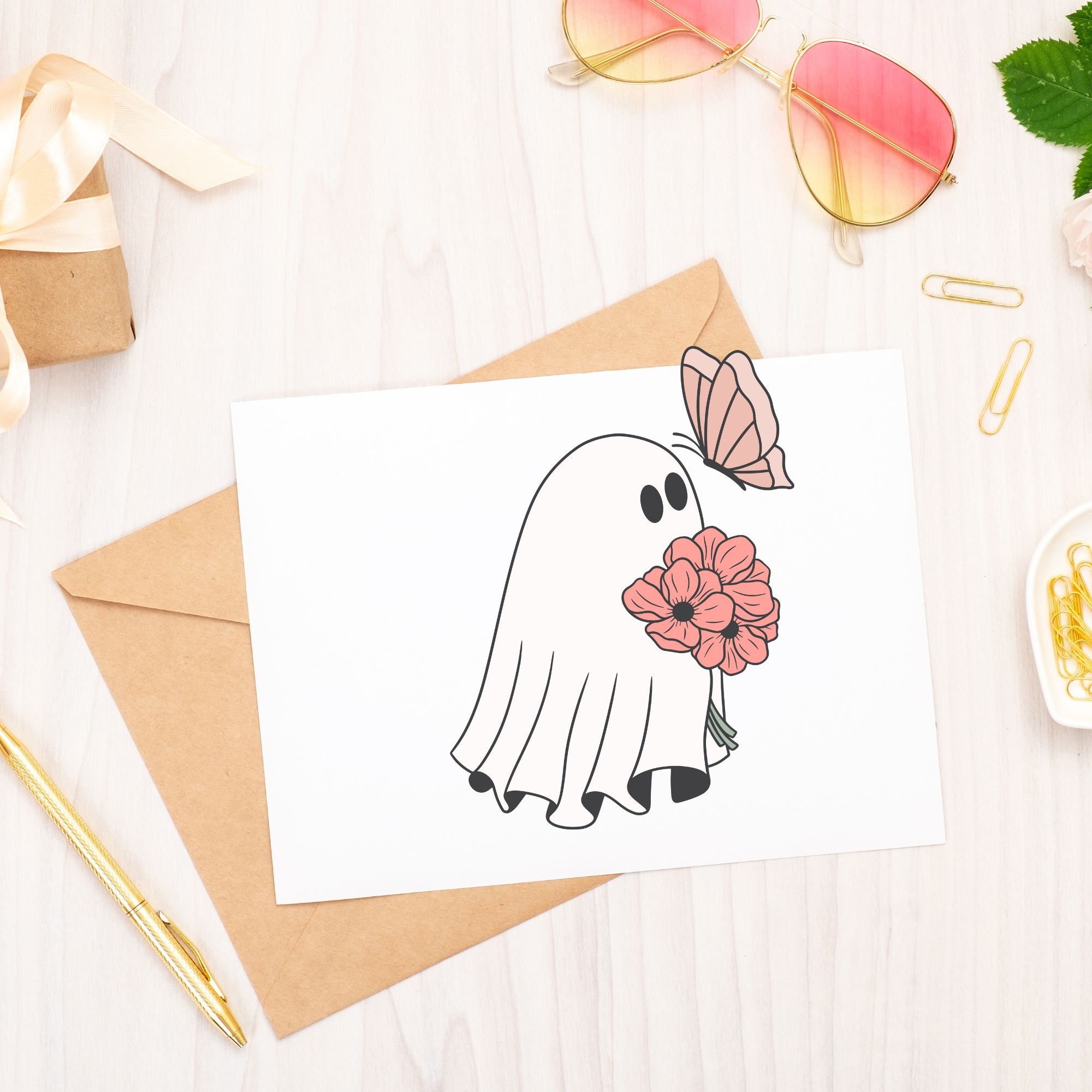 SPOOKY DAISY GHOST Svg\ Cute Halloween Ghost Svg\ Halloween Svg Design ...
