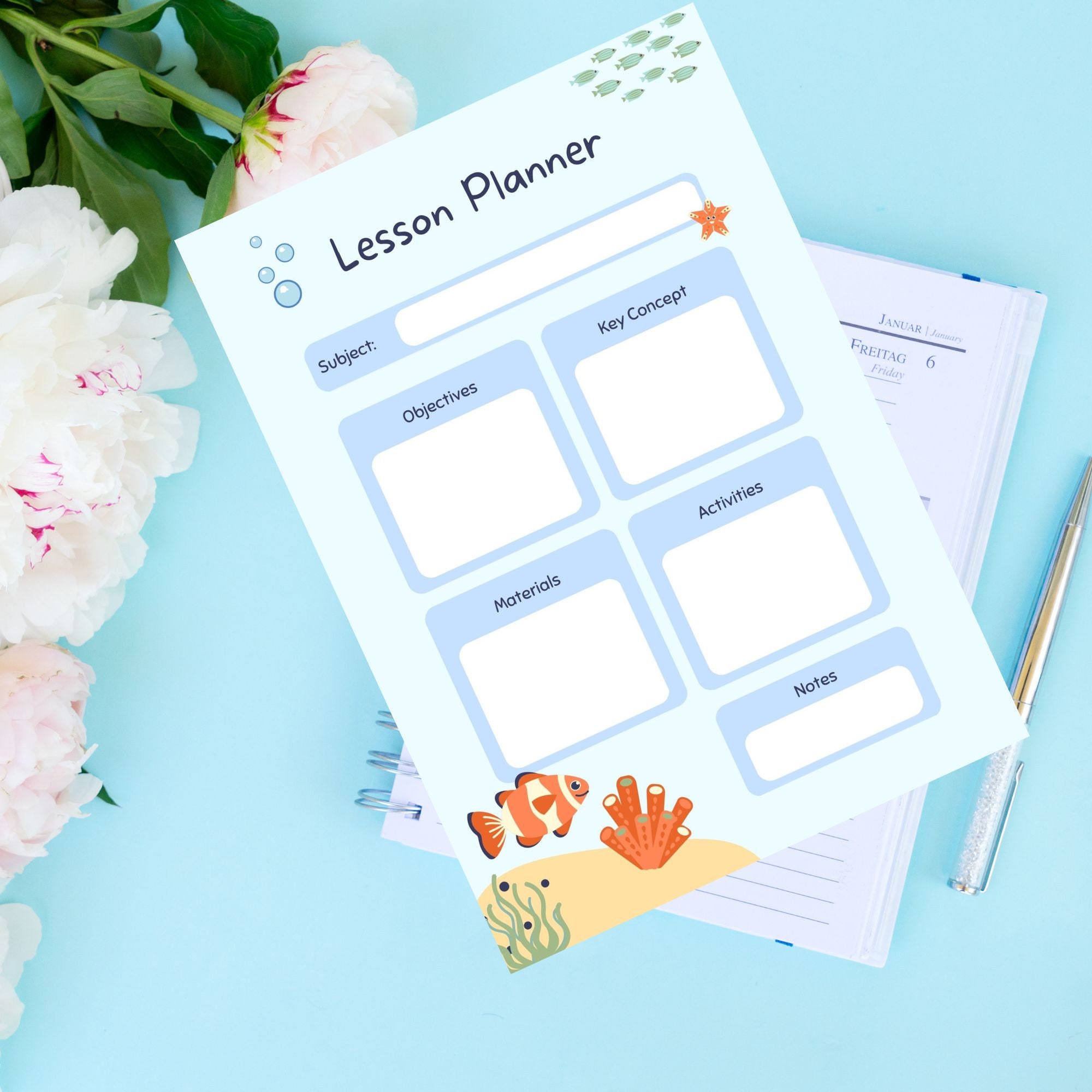 Lesson Plan Template Lesson Planner Printable Homeschool Teacher ...