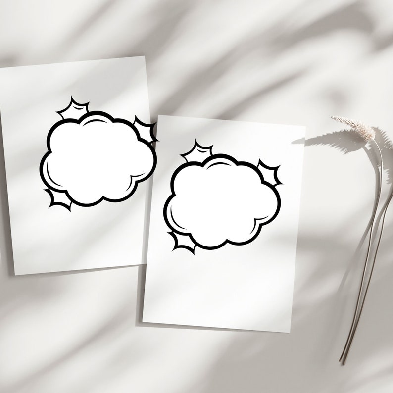 Speech Bubble Silhouettes PNG\ SVG Clip Art Files\ Comic Style Balloons ...