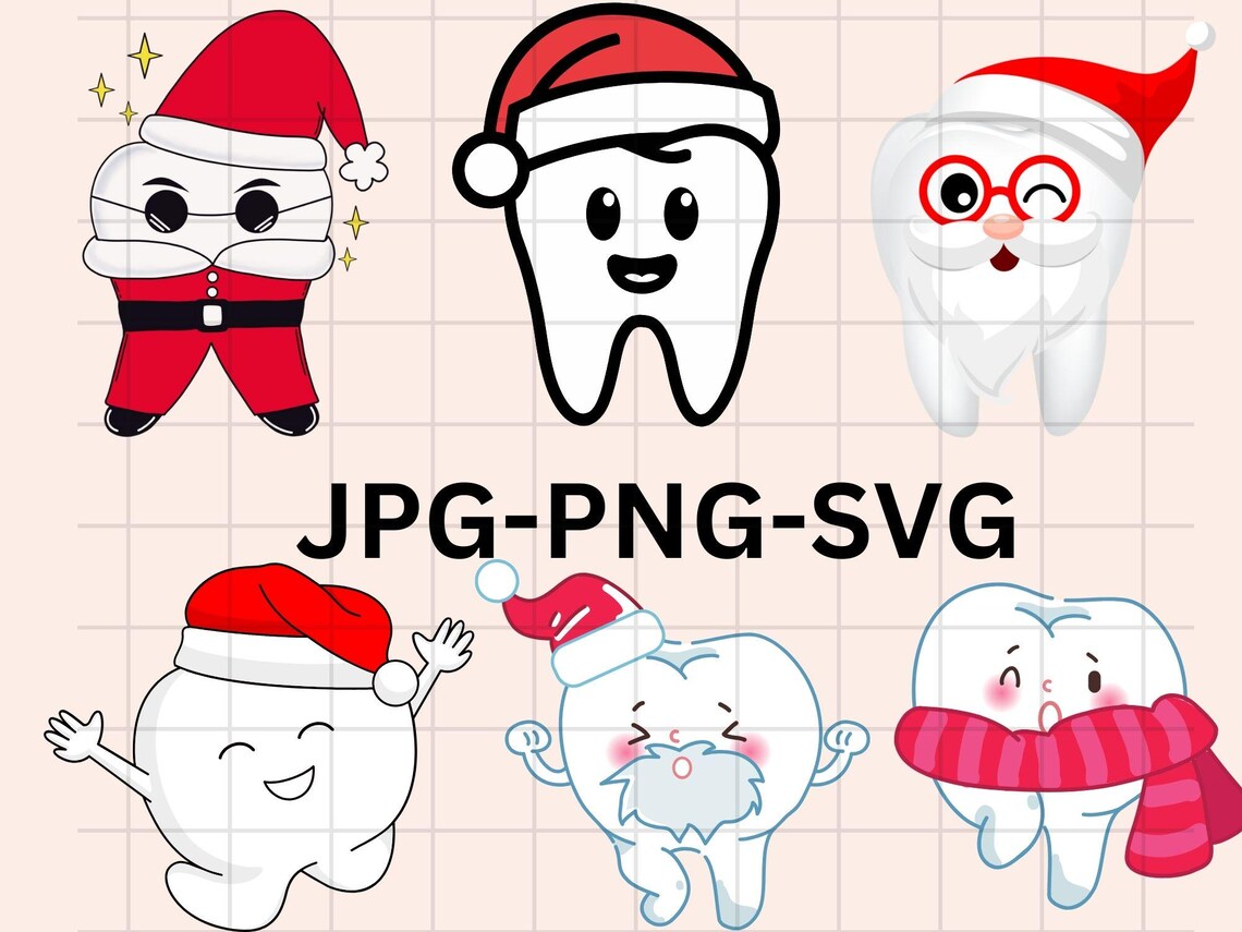 Christmas Tooth Fairy SVG\ Santa Tooth\ Elf Tooth\ Reindeer Tooth Cut ...