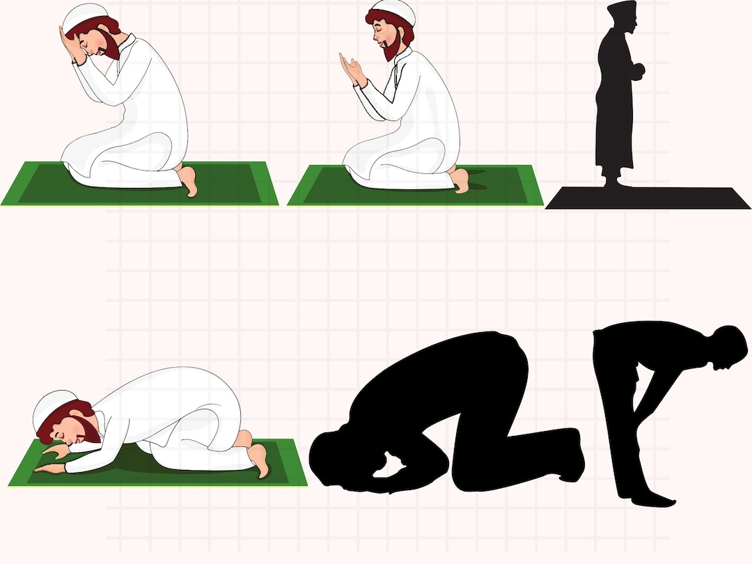Islamic Prayer Steps Clip Art\ Islamic Svg\ Muslims Svg - Etsy
