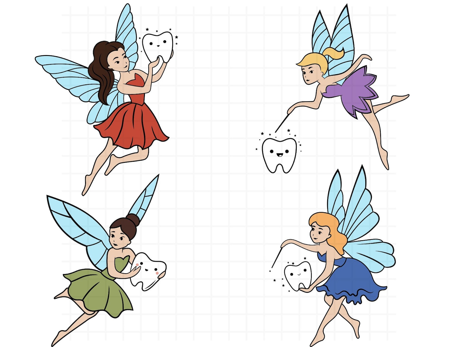 Tooth Fairy Svg Cut File\ Teeth Fairy Clipart\ Tooth Fairy\ Princess ...