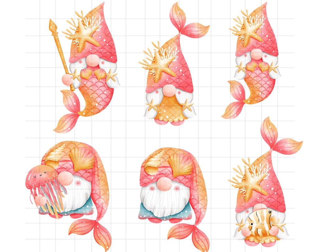 Gnome Mermaid Clipart\ Mermaid Clipart\ Gnome Clipart\ Mermaid Gnome ...