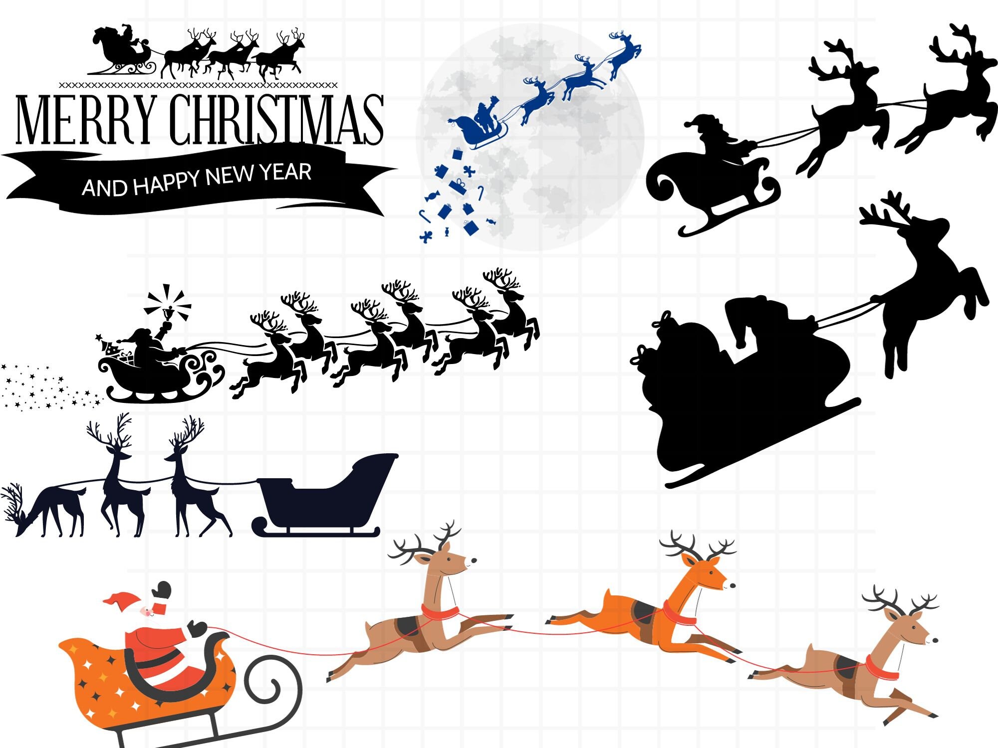Santa's Sleigh Svg Christmas Svg Instant Download Svg Files for Cricut ...