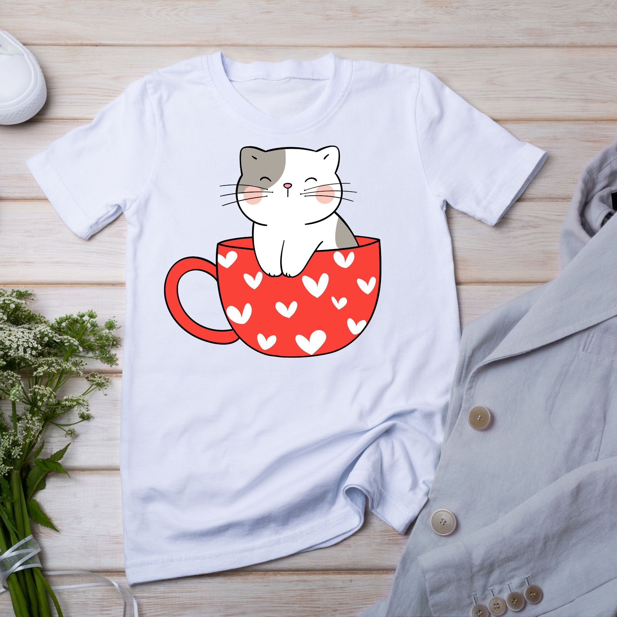 Valentine's Day Cat Svg , Valentine's Day Cat Clipart, Cat Lovers, Cute ...