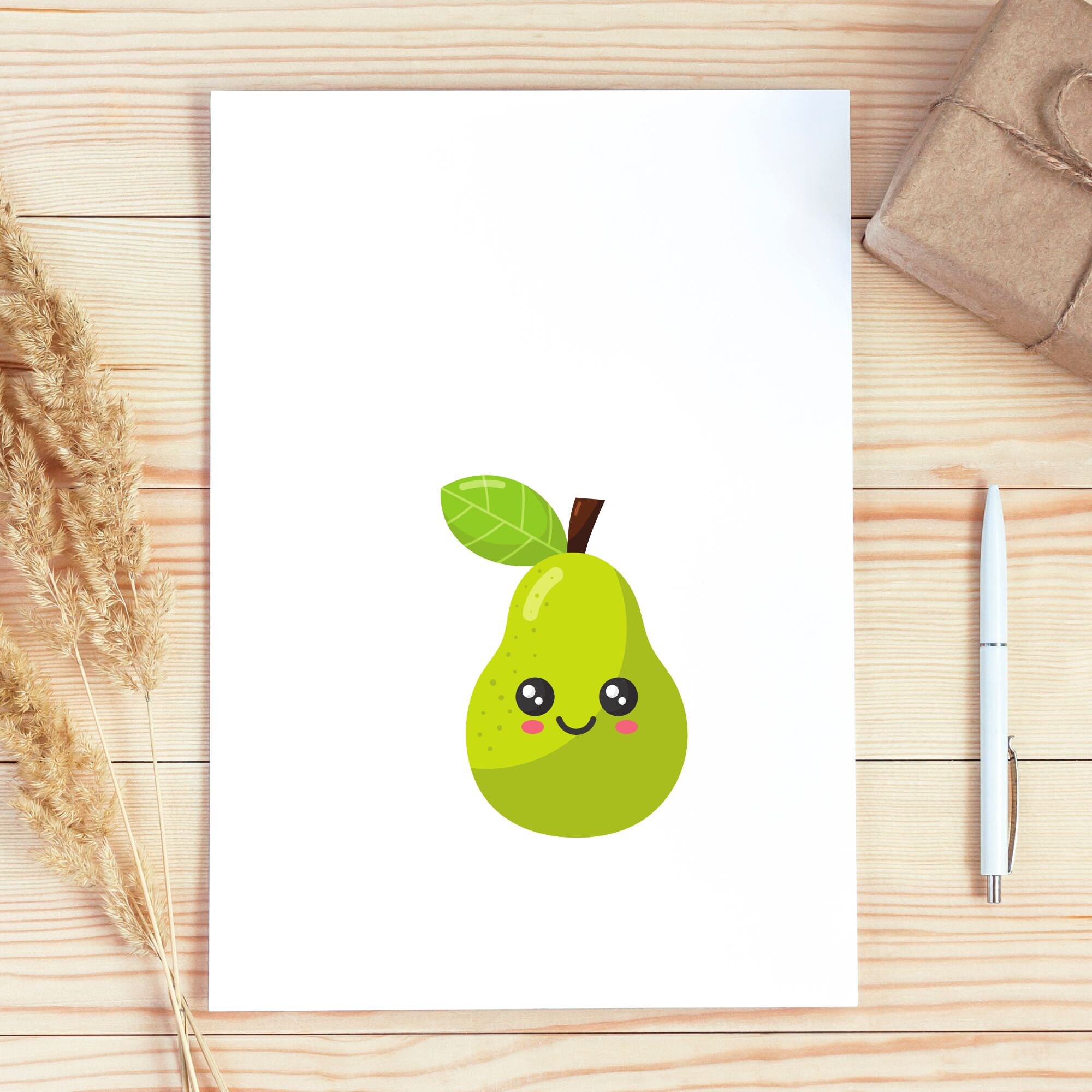 Kawaii FRUIT Clipart Pastel Colors Fruits Commercial Use Cute Clipart ...