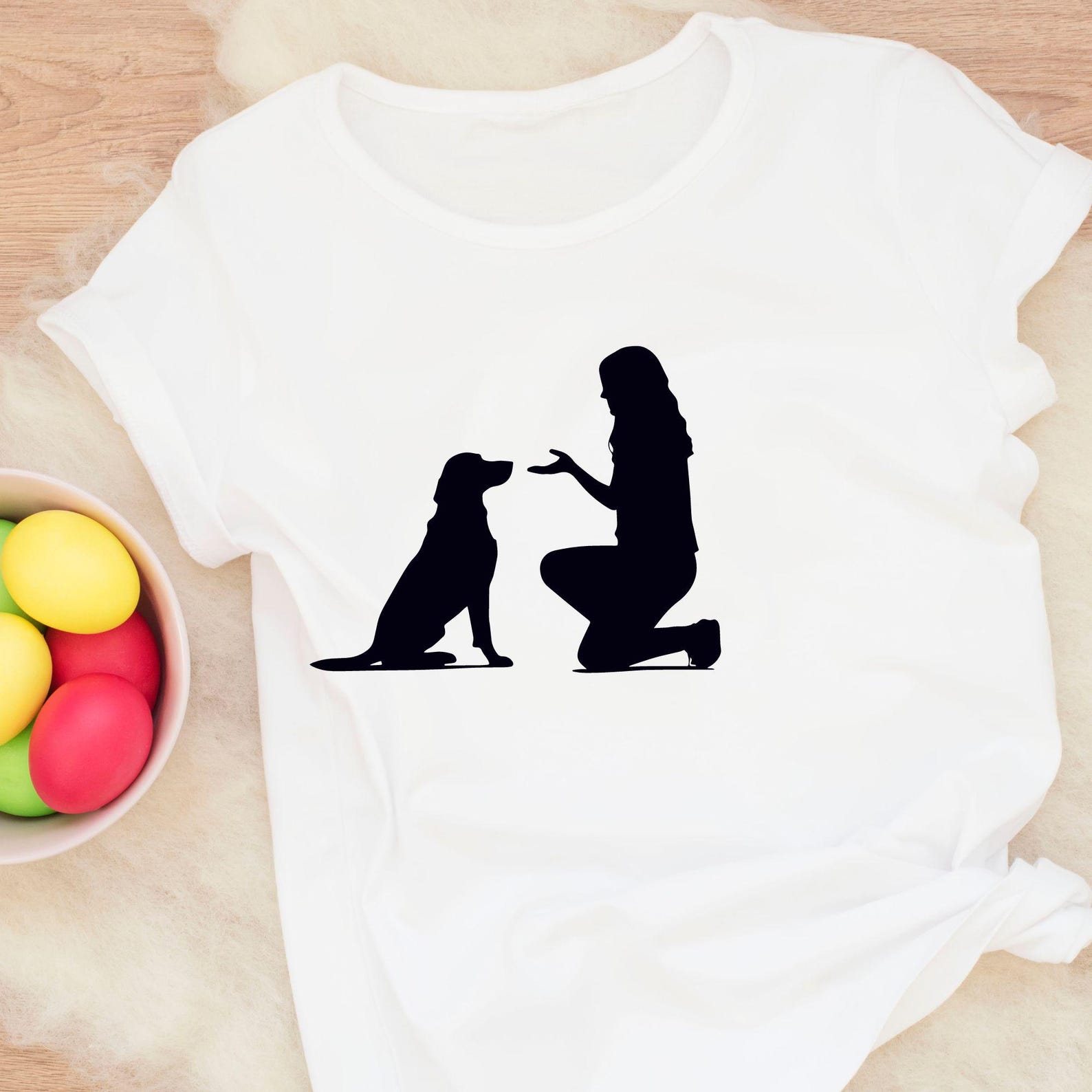 People and Dog Svg\ People and Dog Silhouette\ People and Dog Cut File ...