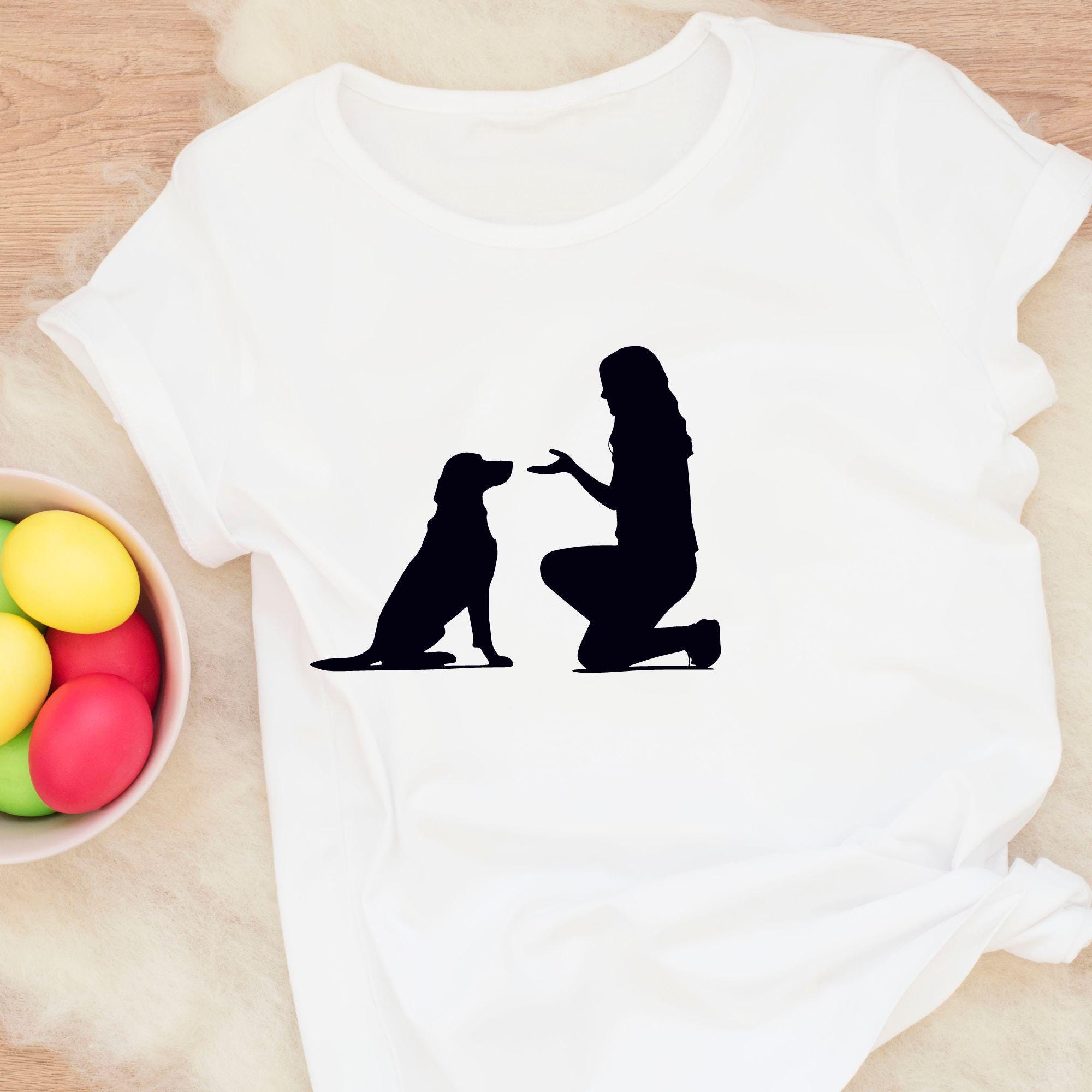 People and Dog Svg\ People and Dog Silhouette\ People and Dog Cut File ...