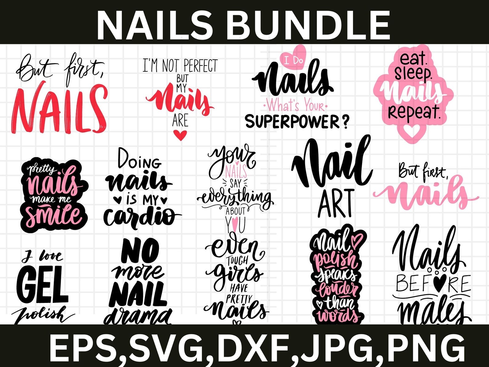 Nail Tech SVG Bundle\ Nail Artist SVG Cut Files\ Commercial Use ...