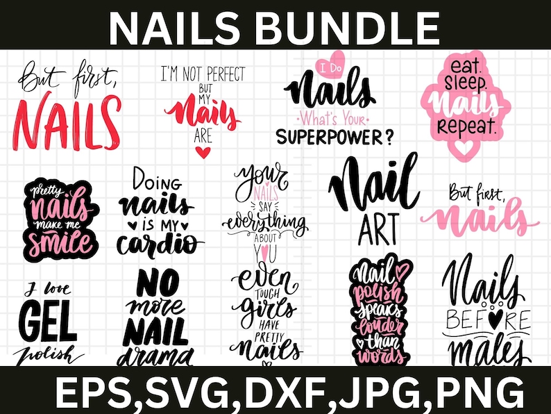 Nail Tech SVG Bundle\ Nail Artist SVG Cut Files\ Commercial Use ...