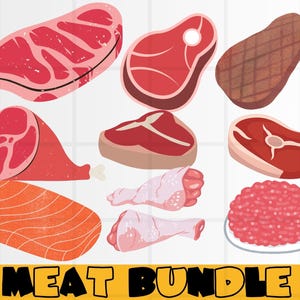 MEAT Digital Clipart, Meat Vector Clip Art, Meat Print, Meat Image ...