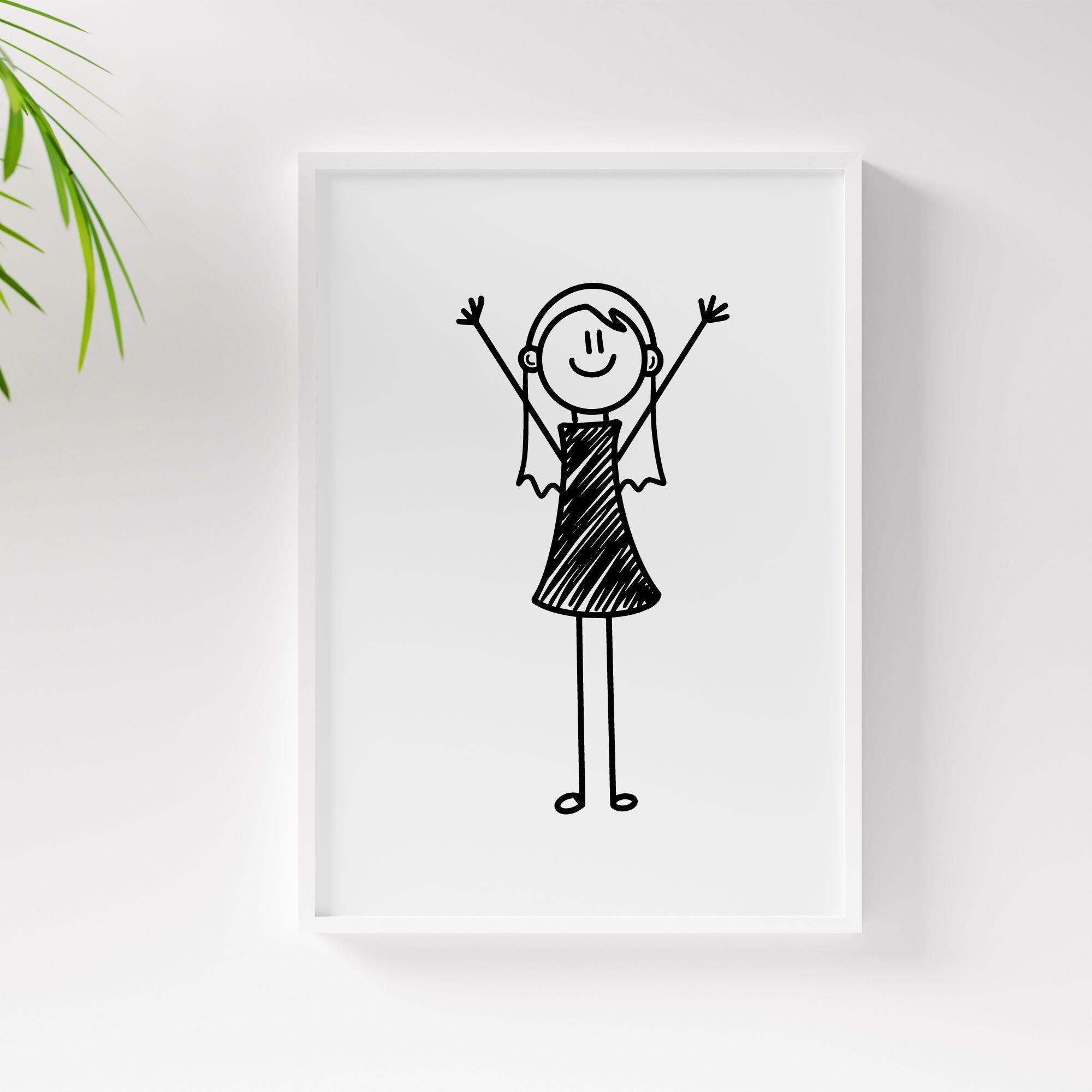 Stick Girl Svg Bundle\ Stick Singing Learning Drawing Girl Svg Clipart ...