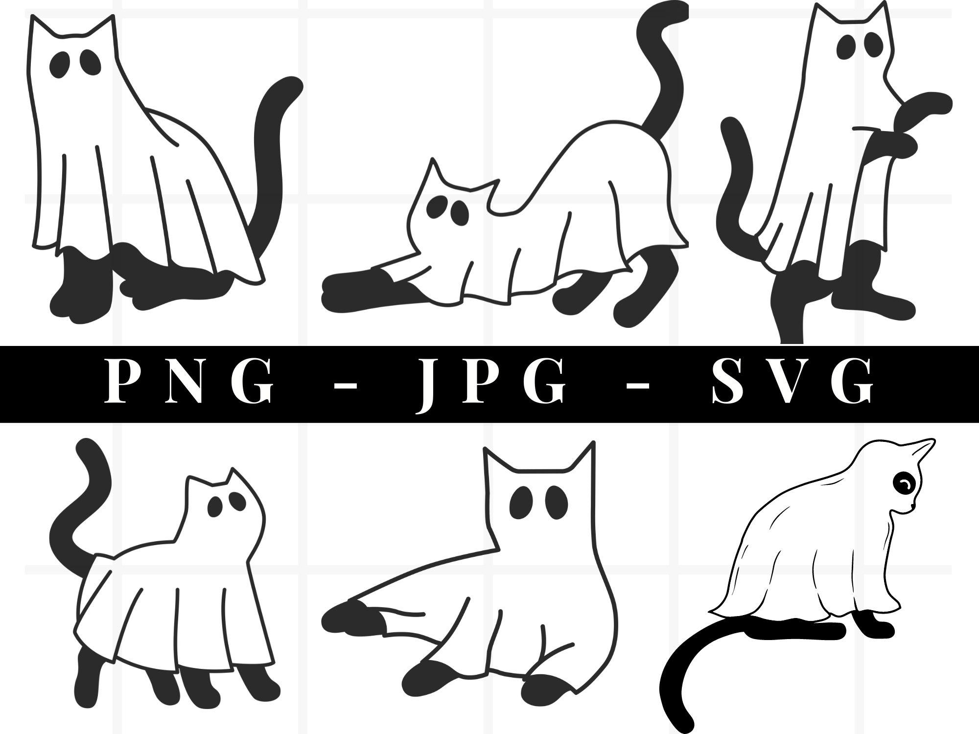 Ghost and Black Cat SVG, Cute Halloween SVG, Boo SVG, Spooky Black Cat ...