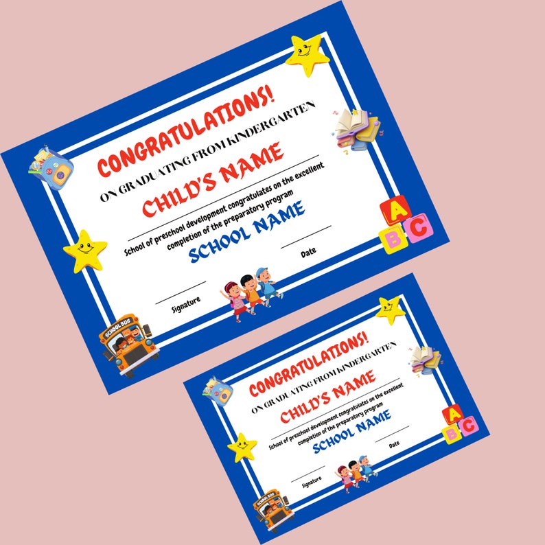 Editable Kindergarten Diploma, Kindergarten Graduation, Kindergarten ...