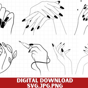 Nail Art SVG Bundle\ Girl Hand Svg\ Nail Art Cut File\ Nail Tech Svg ...